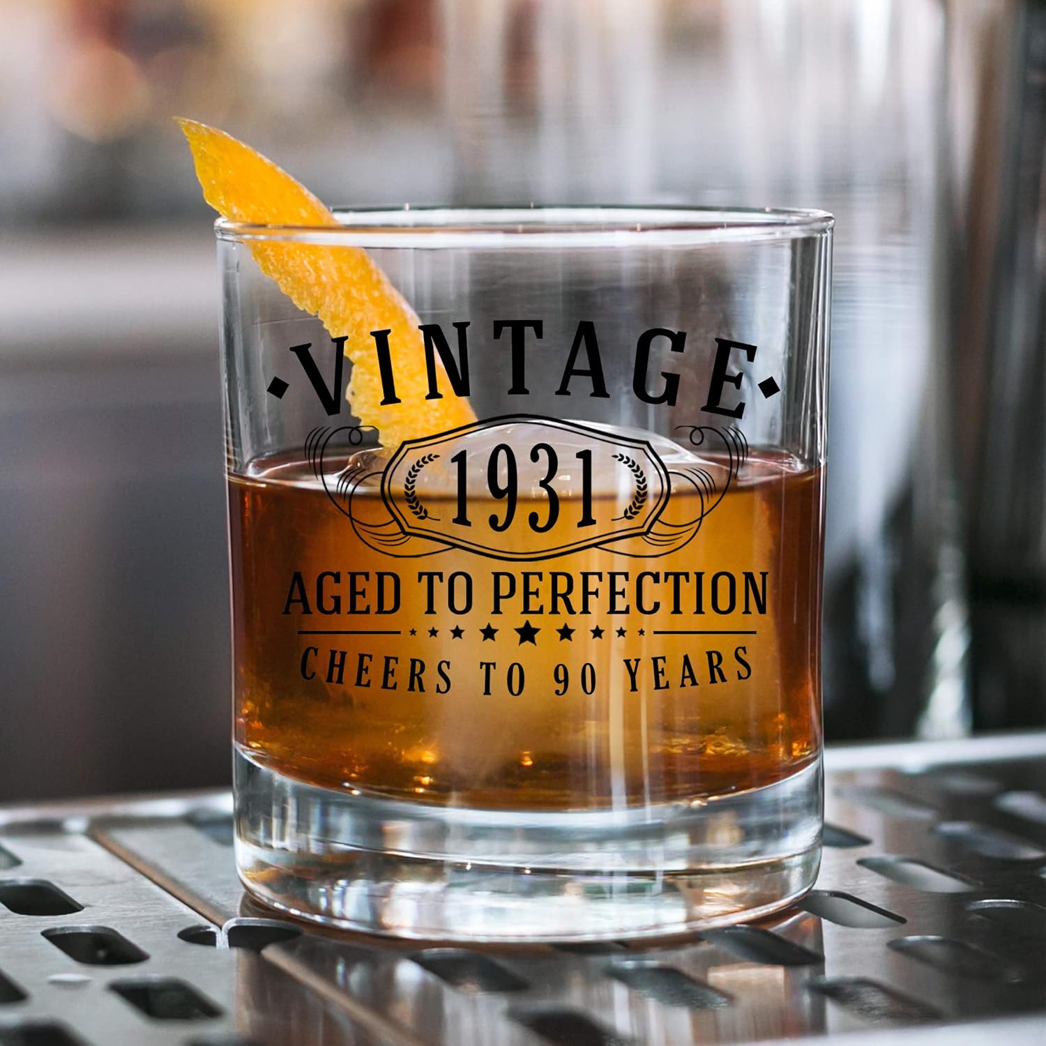 Vintage 1931 Printed 10.25oz Whiskey Glass | 90th Birthday Aged to ...