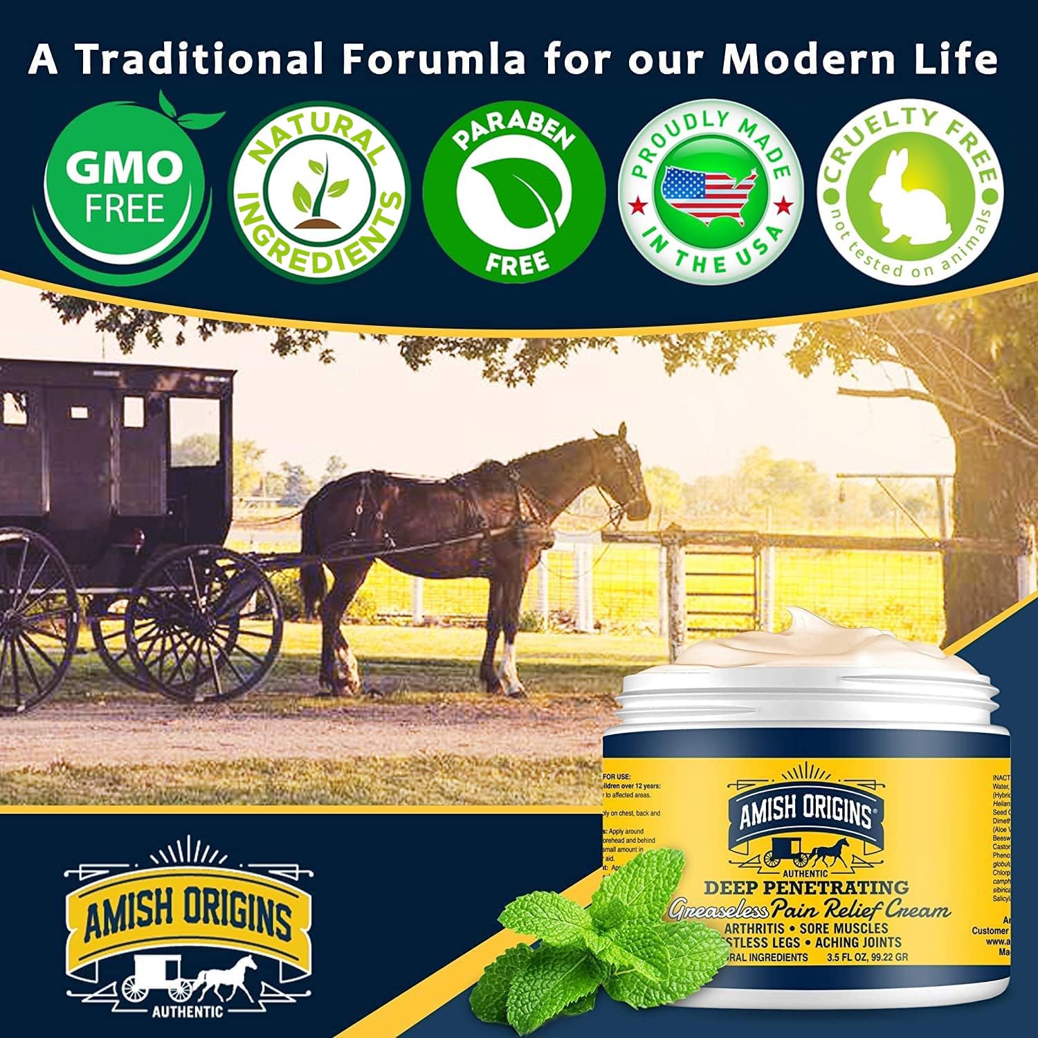 Mua Amish Origins Arthritis Pain Relief Cream - 7 oz - Maximum Strength ...