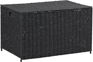 Amazon.com: Household Essentials Black ML-7135 Decorative Wicker Chest ...