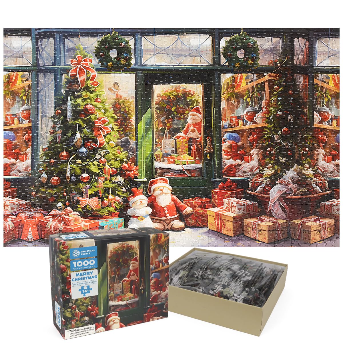 Christmas Jigsaw with 1:1 Reference Poster, 27.5 x 19.7 inches, Holiday ...