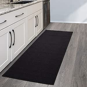 Amazon.com: Ottomanson Ottohome Solid Rug, 20" x 59", Black : Home ...