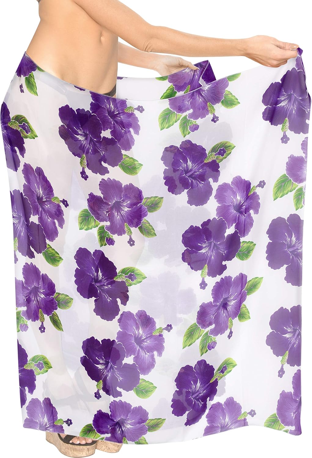 LA LEELA Women’s Bikini Bathing Suit Cover Up Maxi Sarong Floral Print ...