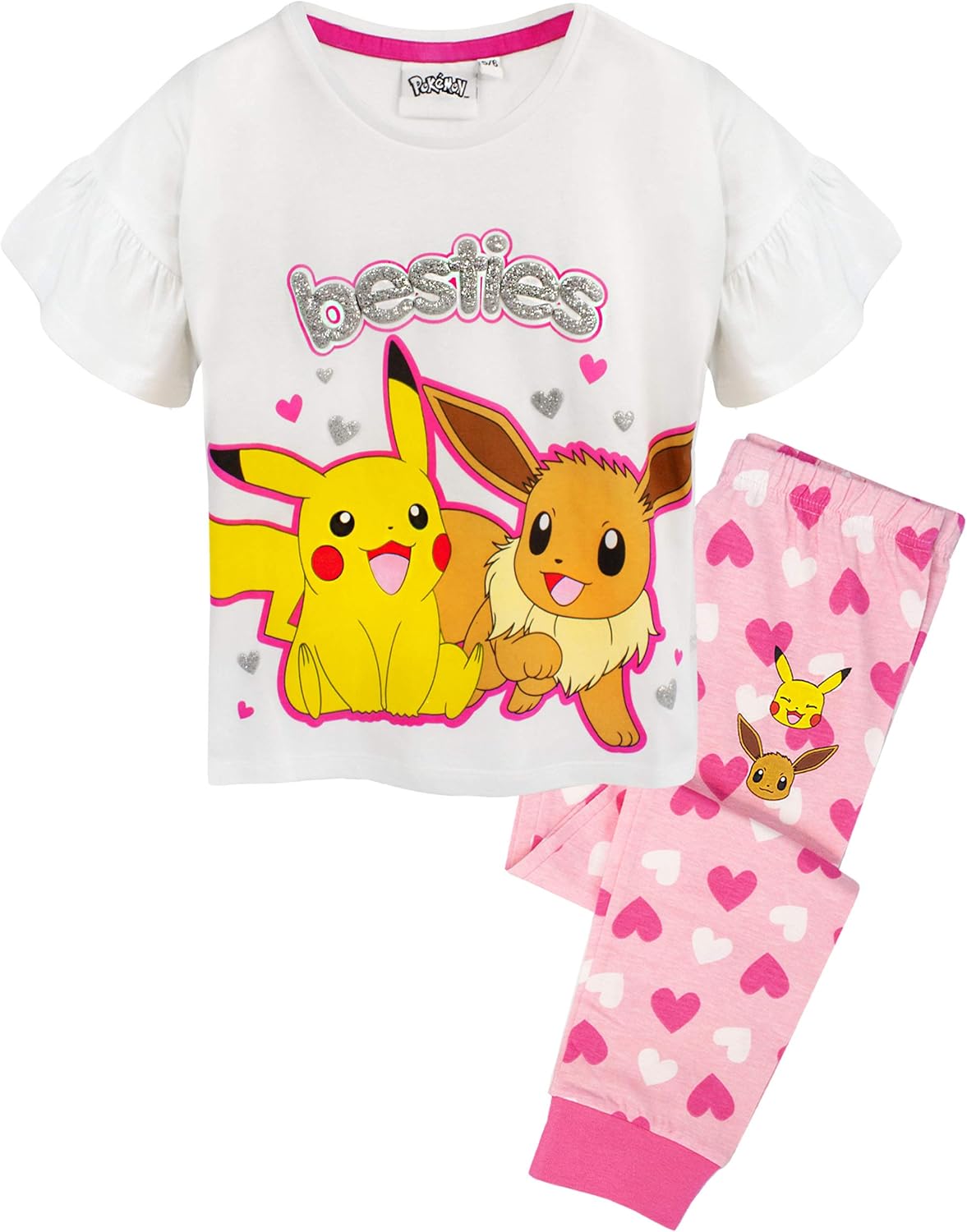 Amazon.com: Pokemon Pyjamas Pikachu & Eevee Frill Sleeve Long OR Short ...