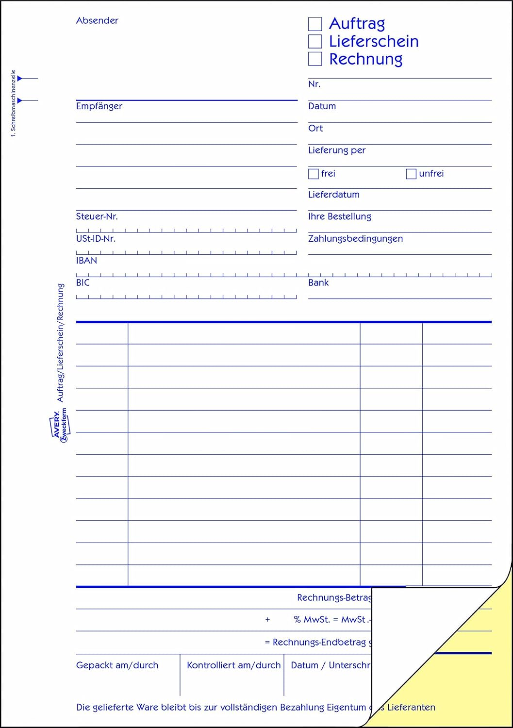 Avery Zweckform 1739-5 A5 Order / Delivery / Invoice Paper Pad 5-Pack ...