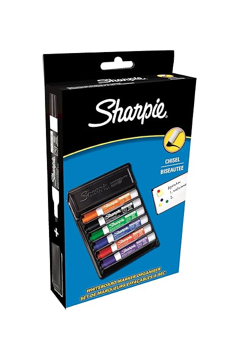 Sharpie Whiteboard Marker Chisel Tip - Assorted Colours (Pack of 6 with ...
