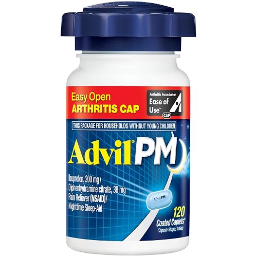 Advil PM (120 Count) Easy Open Arthritis Cap Pain Reliever/Nighttime ...