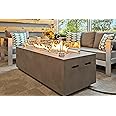 Amazon.com : 60" Rectangular Modern Concrete Fire Pit Table w/Glass Guard and Crystals (Gray ...