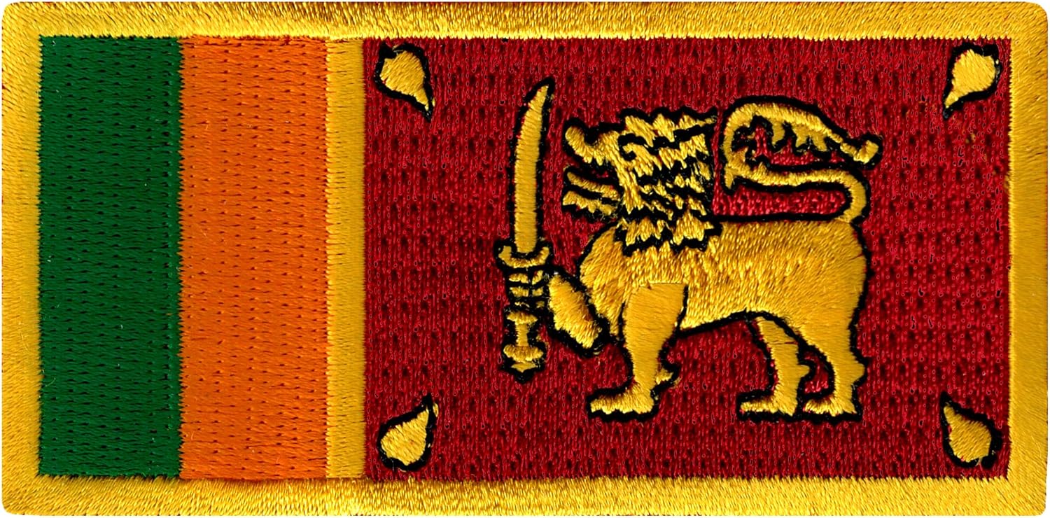 Amazon.com: Sri Lanka Flag Embroidered Patch Lankan Iron-On National Emblem Banner: Clothing