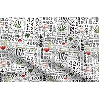 Amazon.com: Spoonflower Fabric - 420 Cannabis Marijuana Hemp Herb Black ...