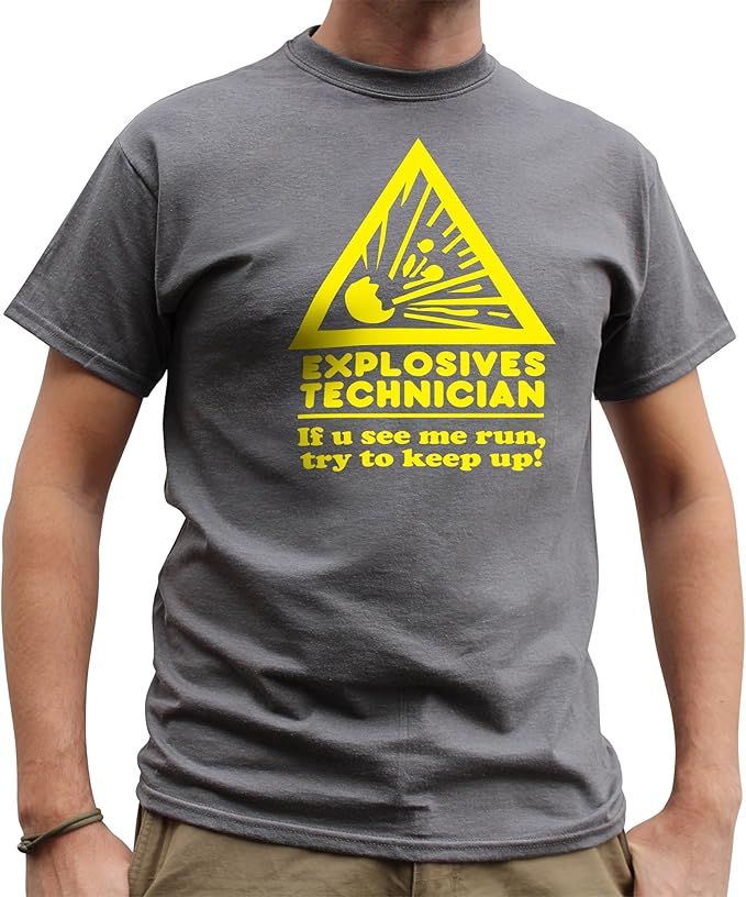 Nutees Herren Explosives Bomb Technician If You See Me Run Funny T ...