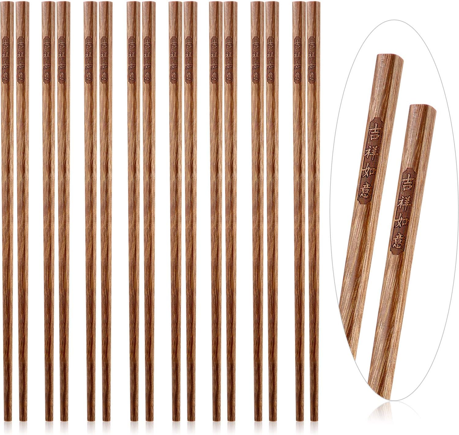 10 Pairs of Wooden Chopsticks Reusable Chopstick Set Chinese New Year ...