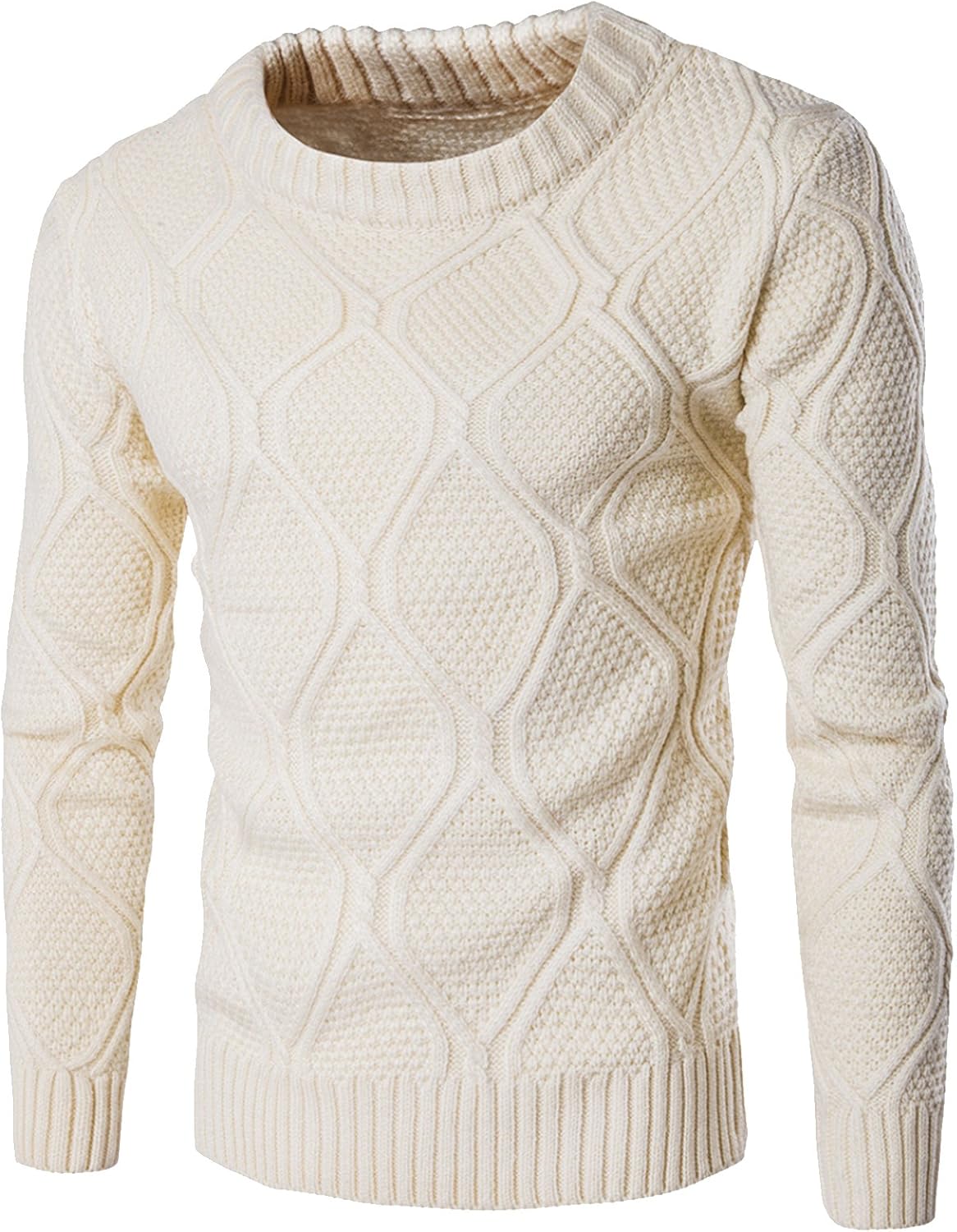 WSLCN Herren Schlicht Pullover Langarmshirts Einfarbig Rundhals ...