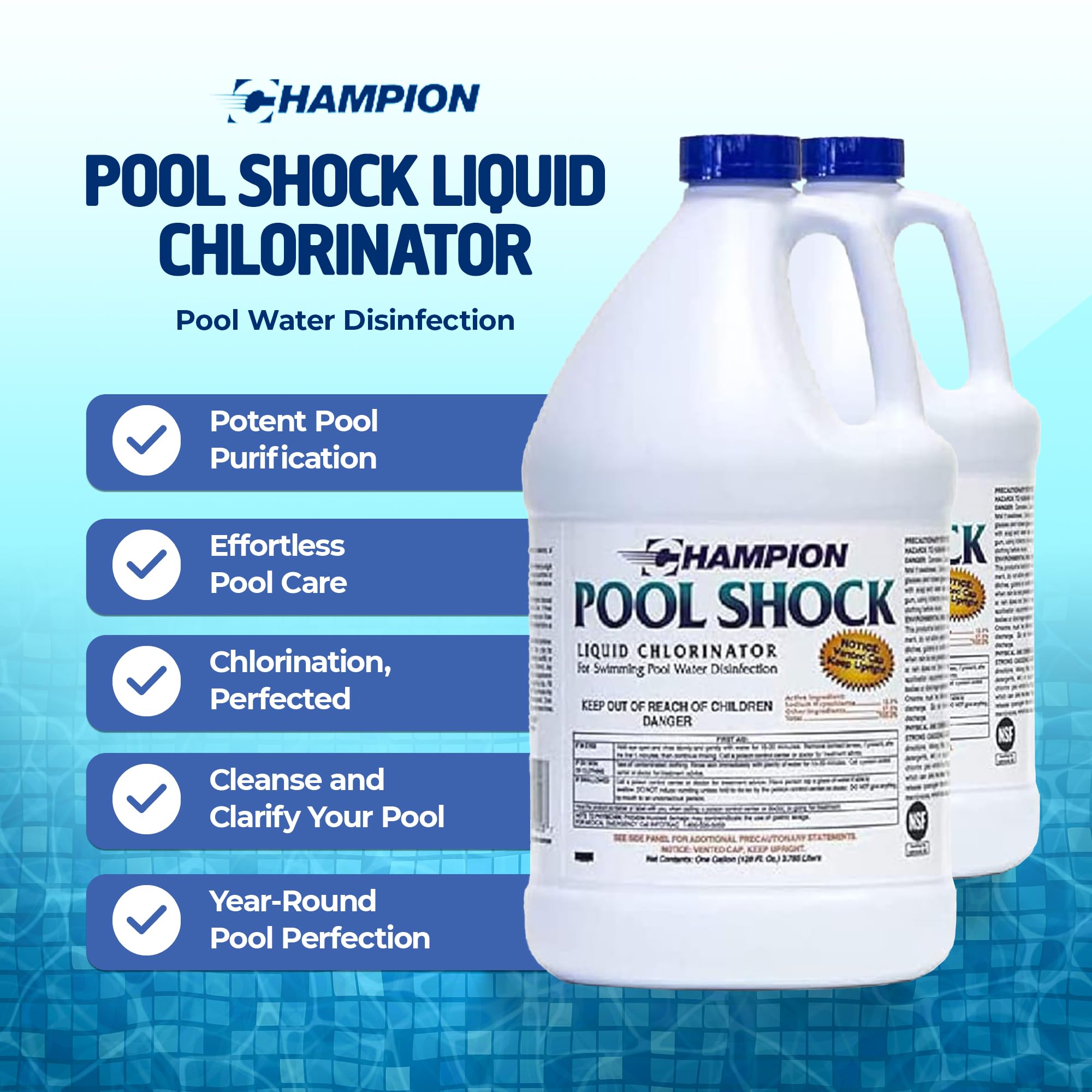 Mua Champion 2-Pack Pool Shock, 12.5 Liquid Chlorinator for Swimming ...