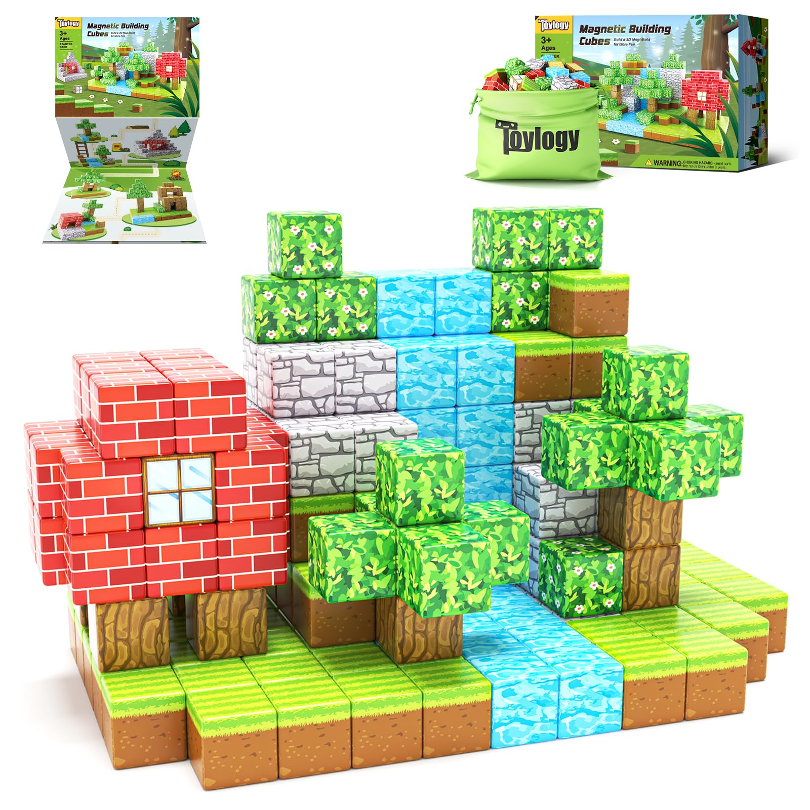 Magnetic Blocks-Build Mine Magnet World Edition, Magnetic Toys for Boys ...