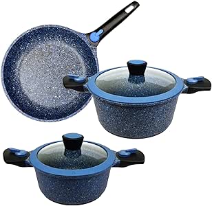 5pc Bluestone Cookware Set, Granite Stone Non-Stick Coating, Frypan ...