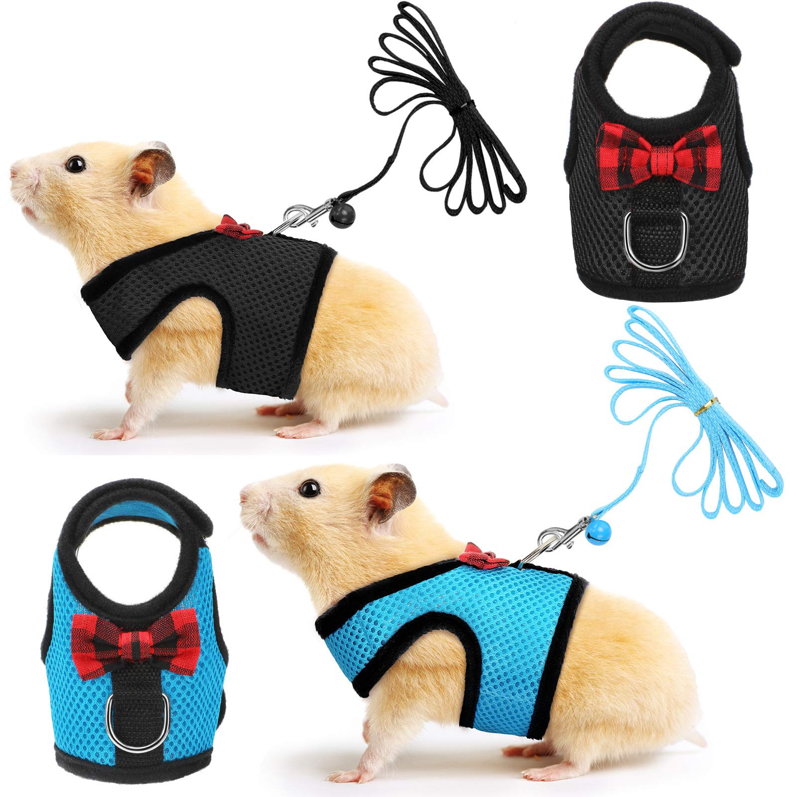 SATINIOR 2 Pieces Guinea Pig Bunny Harness Soft Mesh Hamster Rat Leash ...