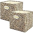 Amazon.com - ANMINY 2PCS Storage Cubes Leopard Cheetah Print Velvet ...