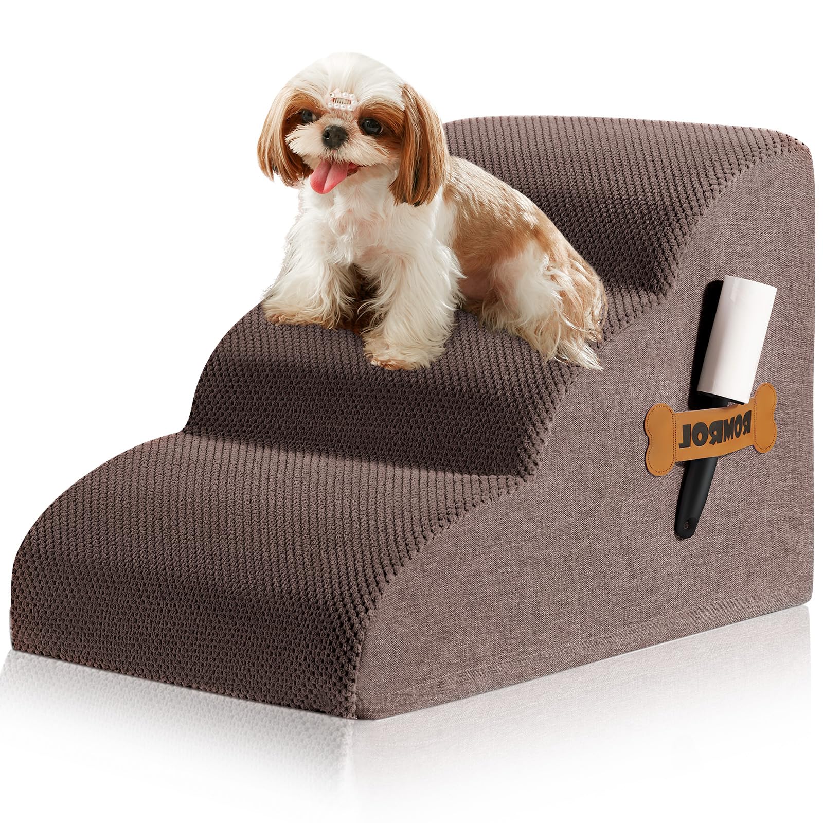 ROMROL Dog Stairs, Romrol High Density Foam Dog Steps for High Bed and ...
