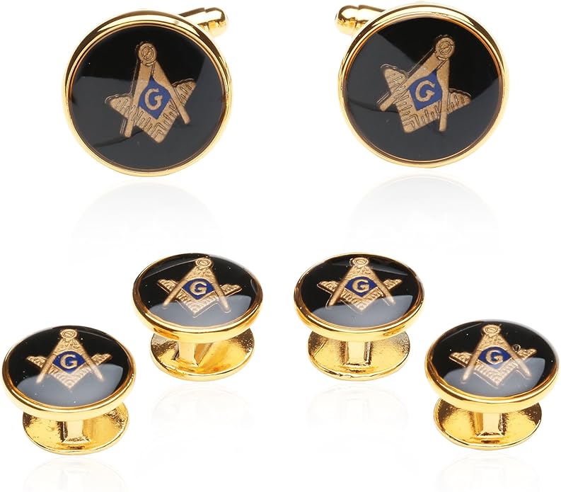 Amazon.com: Mens Freemason Masonic Cufflinks Studs (Studs Won't Spin ...