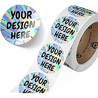 Amazon.com : Holographic Rainbow Custom Stickers/Labels - Upload Your own Logo - Any Text/QR ...