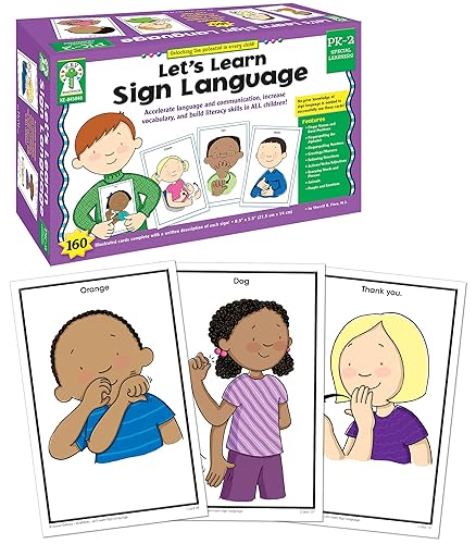 Key Education 160 American Sign Language Flash Cards for Kids, ASL ...