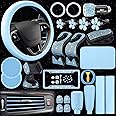 Amazon.com: 46 Pcs Bling Car Accessories Set for Women Leather Steering ...