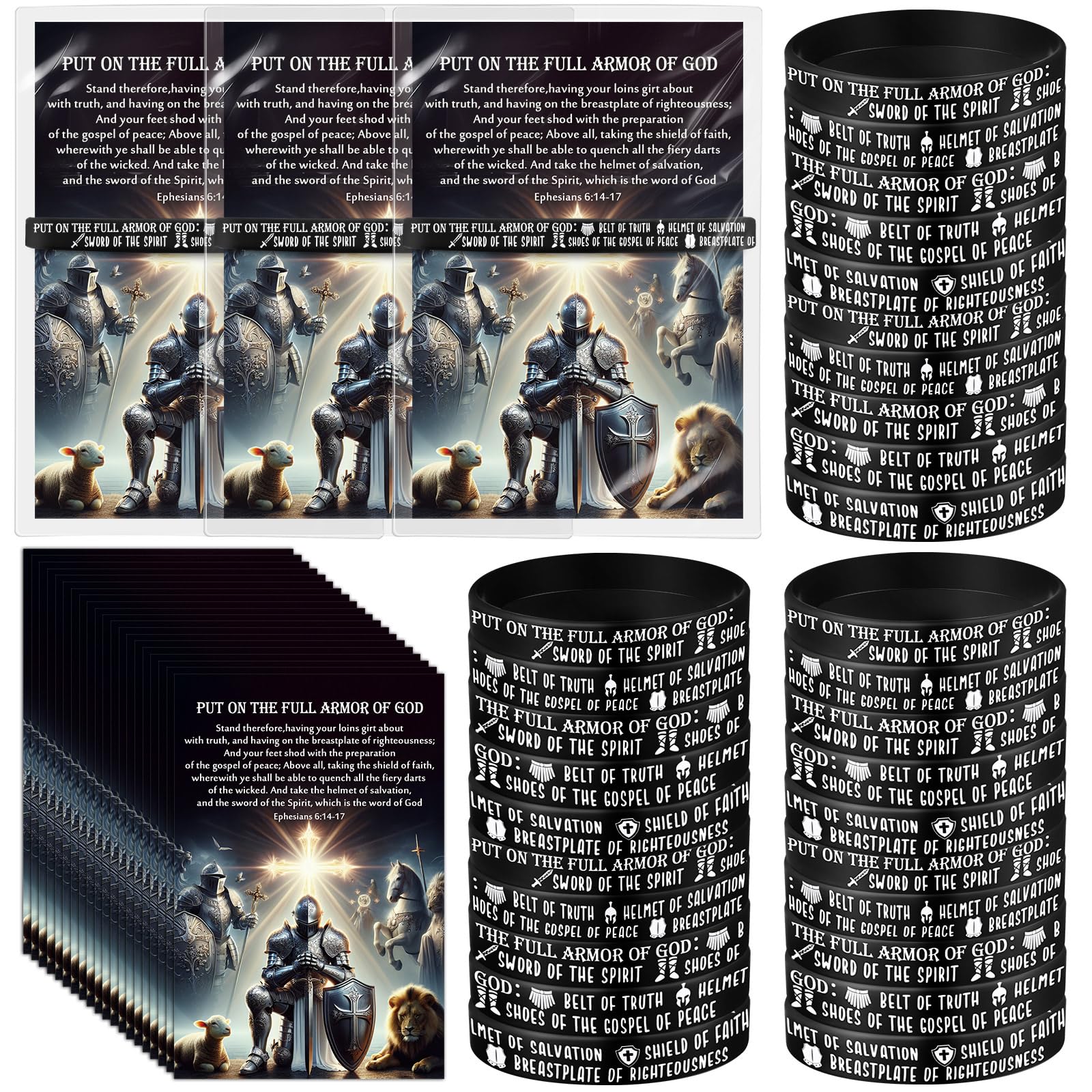 36 Sets Full Armor of God Gifts Bulk Christian Father's Day Bible Verse ...