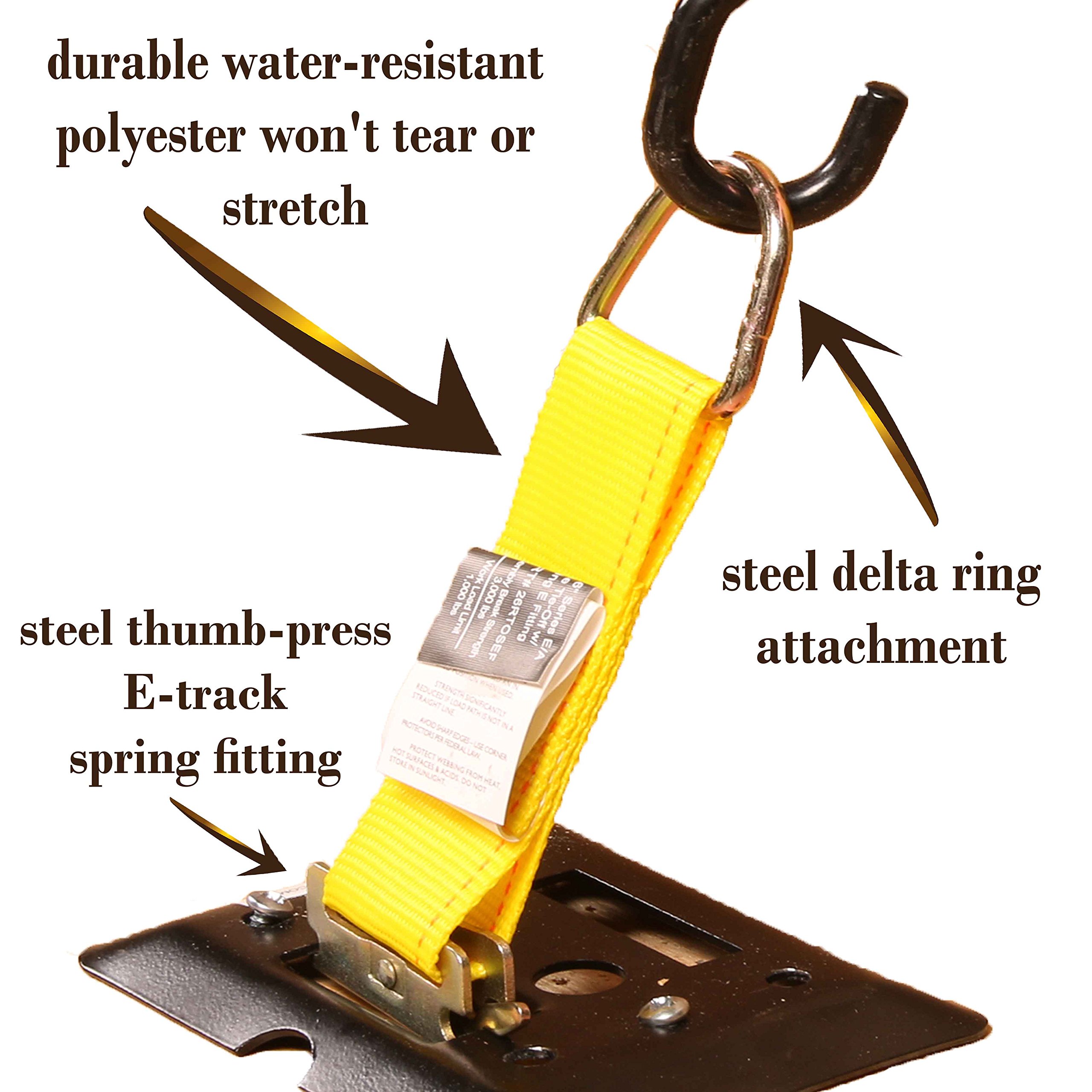 E-Track Tie-Down KIT! 8 Powder-Coated 5' Horizontal E Track Rails, 8 ...