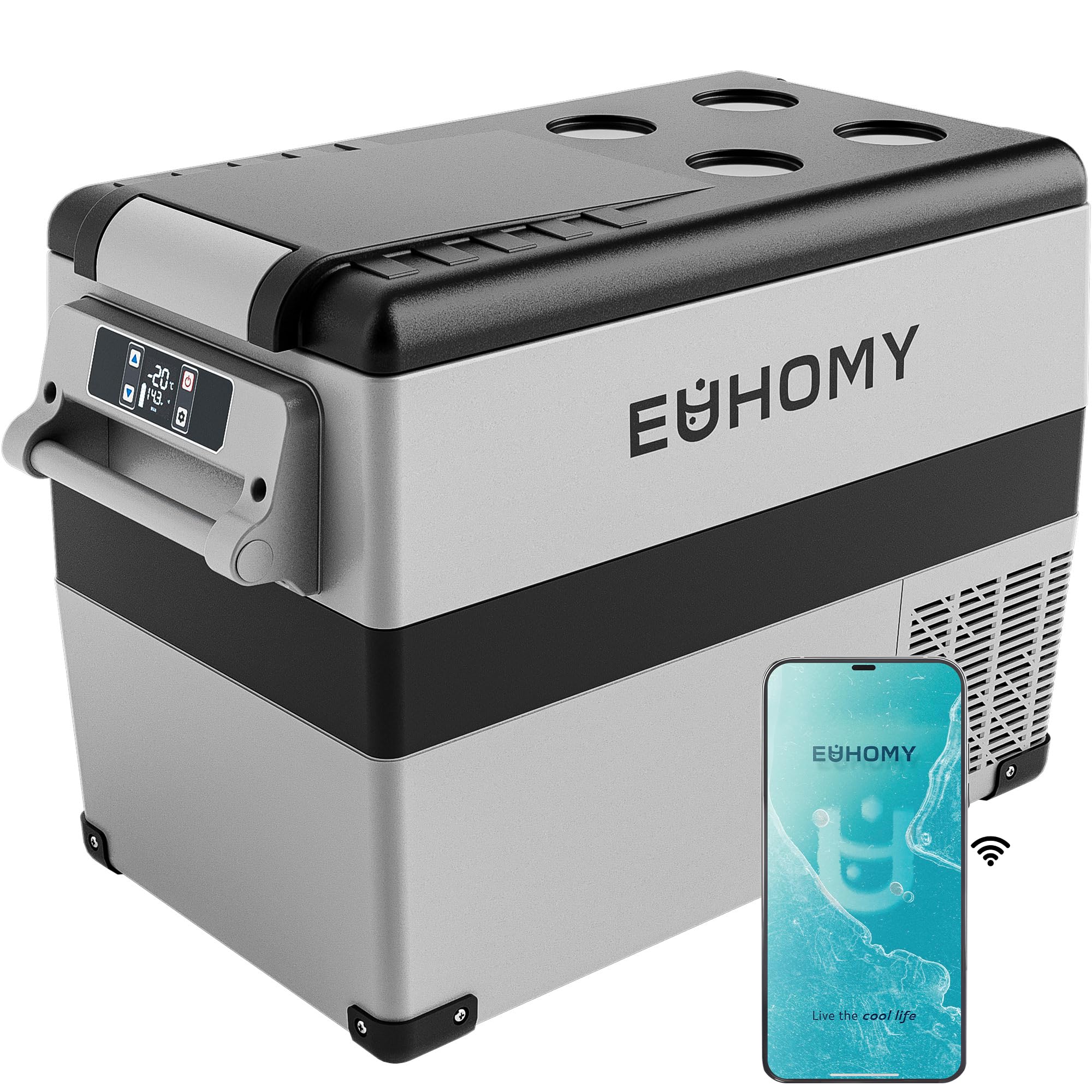 EUHOMY 12 Volt Refrigerator, 48QT(45L) Electric Cooler, 12V Fridge APP ...