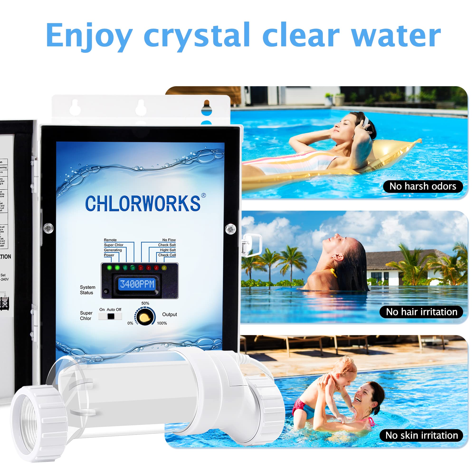 Mua CHLORWORKS Salt Chlorine Generator- Salt Water Pool Chlorinator ...