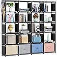 Amazon.com: Mavivegue Book Shelf, 20 Cube Storage Organizer, DIY Bookcase, Metal Cube Bookshelf ...
