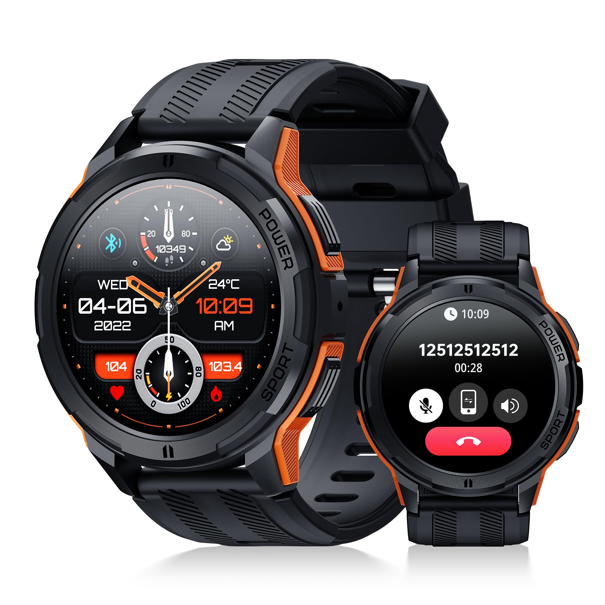 OUKITEL BT10 Military Smart Watch for Men(Answer/Dial),5ATM Waterproof ...