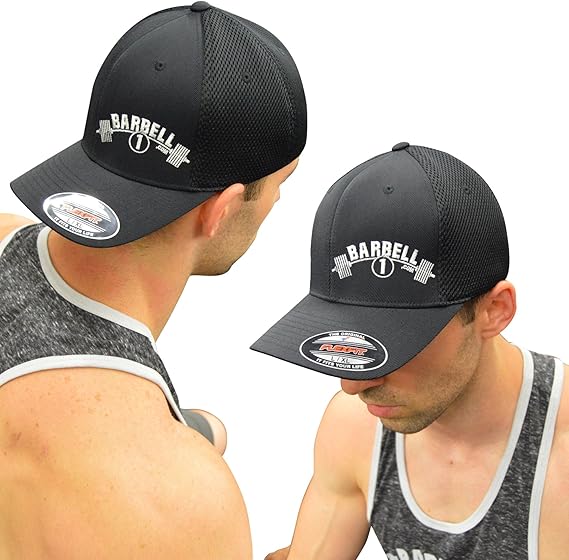 Barbell 1 Flexfit Fitted Cool Dry Hat - Powerlifting Bodybuilding Cap ...
