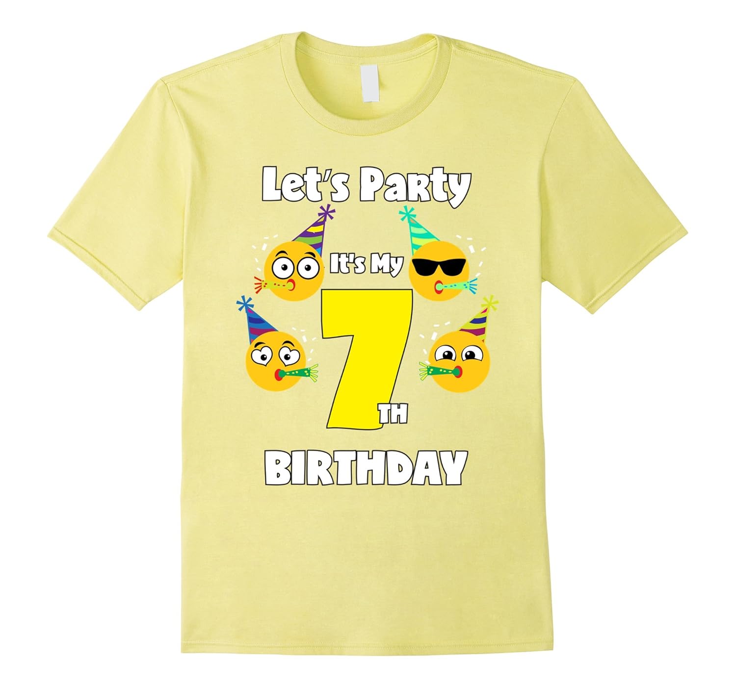 Emoji Birthday Shirt 7 Seven Year Old Girl Boy Toddler Cute-4LVS