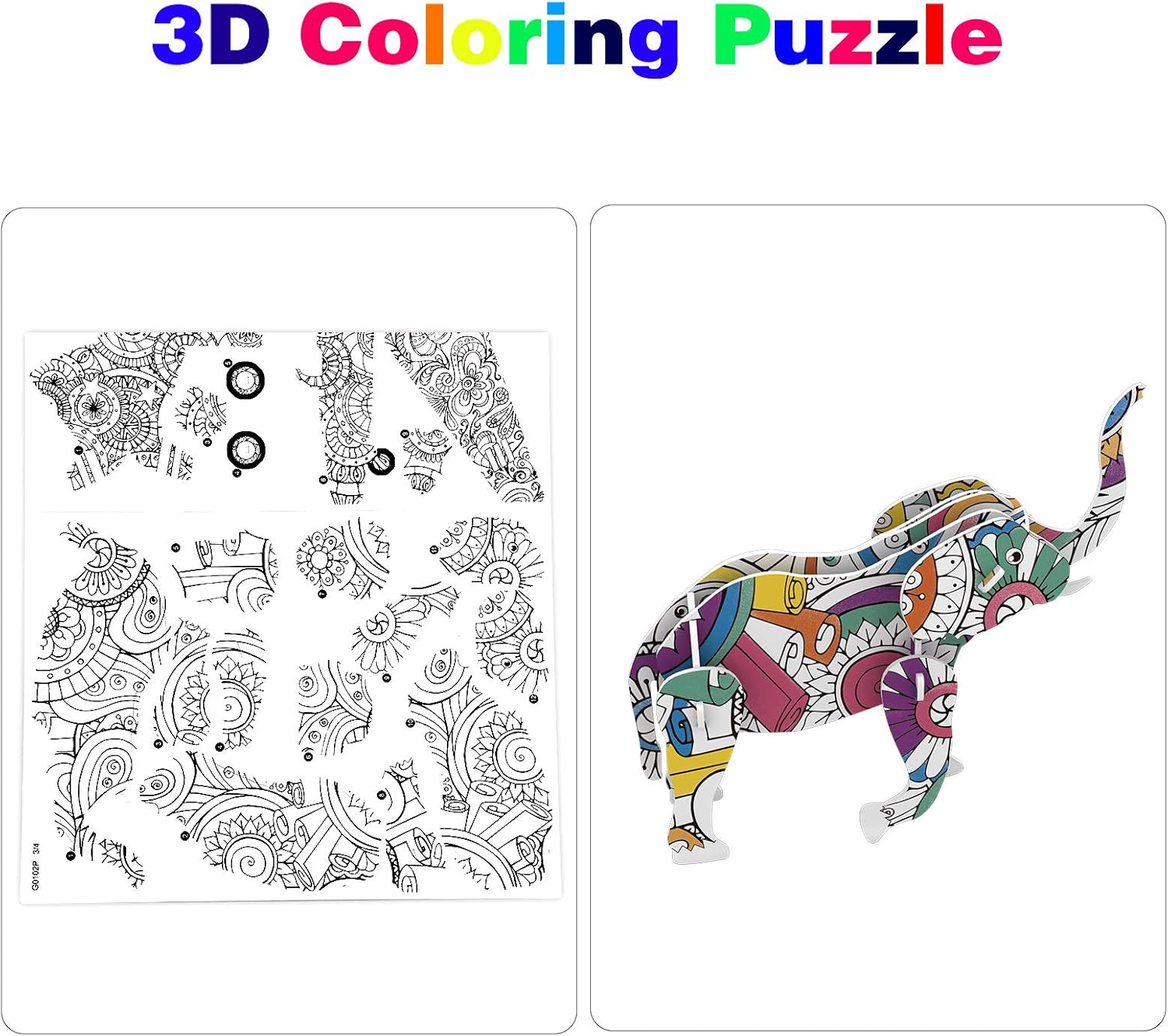SOSPIRO 3D Coloring Puzzle Set 3D Painting Coloring Puzzle Set with 10 ...