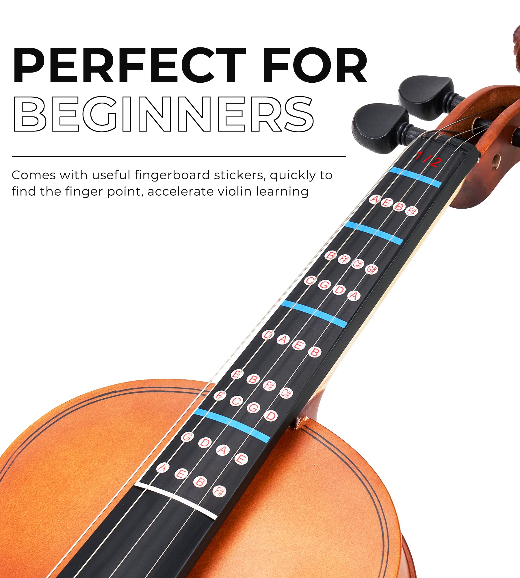 Mua Vangoa 1/2 Violin Set for Beginners Kids Student Fiddle Half Size ...