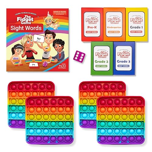 THE FIDGET GAME Sight Words - Reading Flashcards and Pop Fidget Toys ...