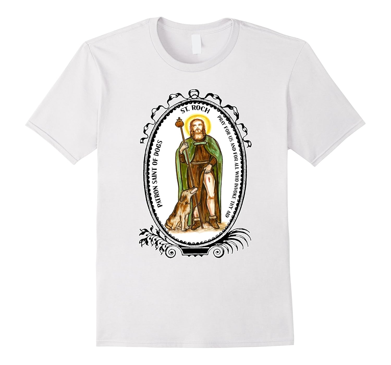 Saint Roch Patron of Dogs T-shirt-PL – Polozatee