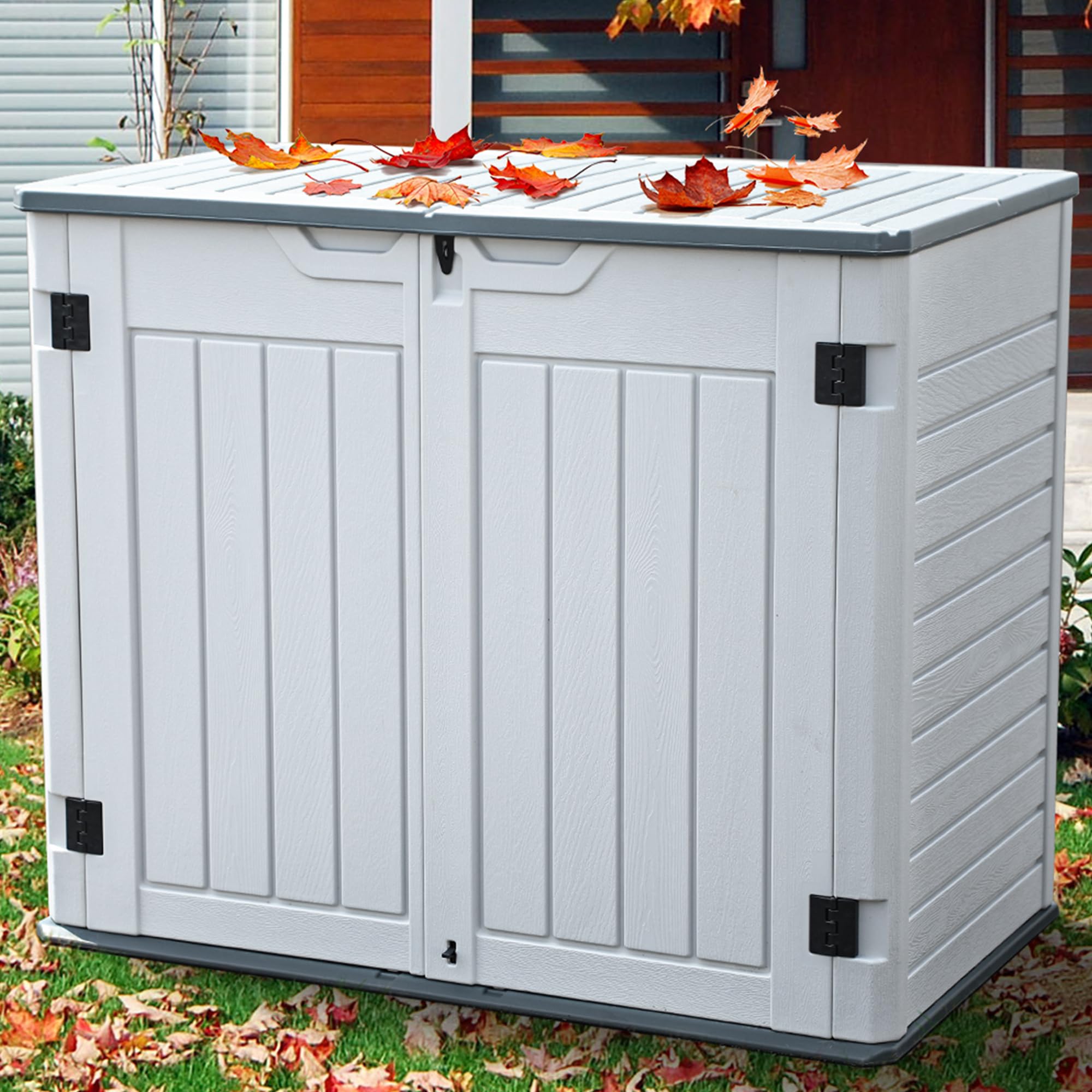 **BOX 1 OF 2** YITAHOME 35 Cu Ft Horizontal Weatherproof Storage Shed ...