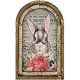 Amazon.com: Rustic Wooden Vintage Wall Decor, Rabbit Wall Art Rustic ...
