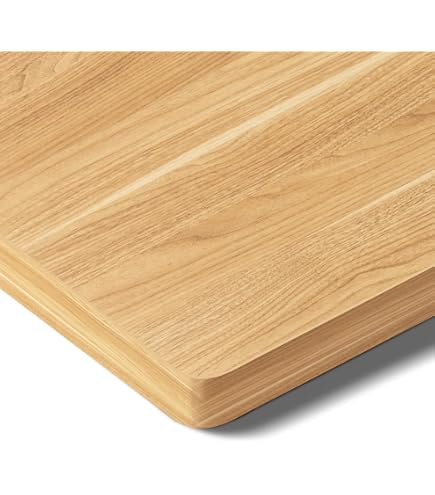 Solid Wood Table Top - 27.5" Round Rubberwood Desktop, Natural, Dark ...