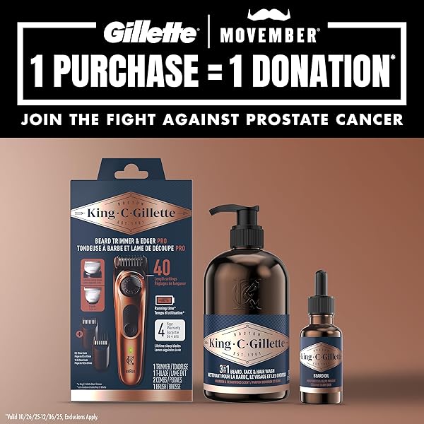 KING C. GILLETTE BEARD WASH, MENS FACE WASH, 11 OZ, INFUSED WITH ARGAN ...