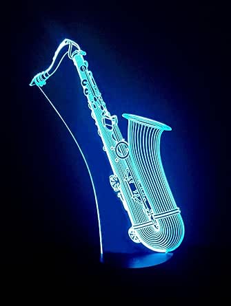 Amazon.com: 3D LED Night Light - Saxophone Light - 3D LED Lamp - 7 ...