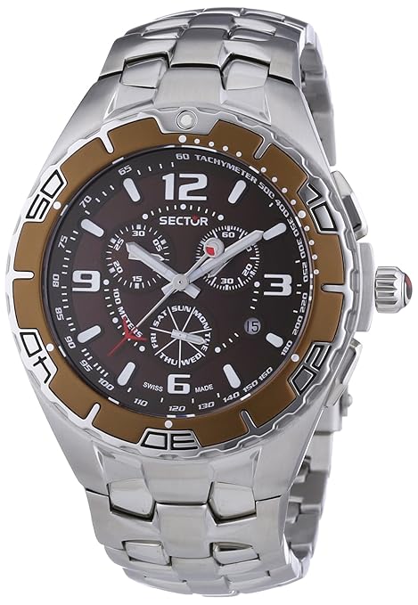 Sector 340 Series Men's Watch with Brown Dial, Brown Bezel and ...