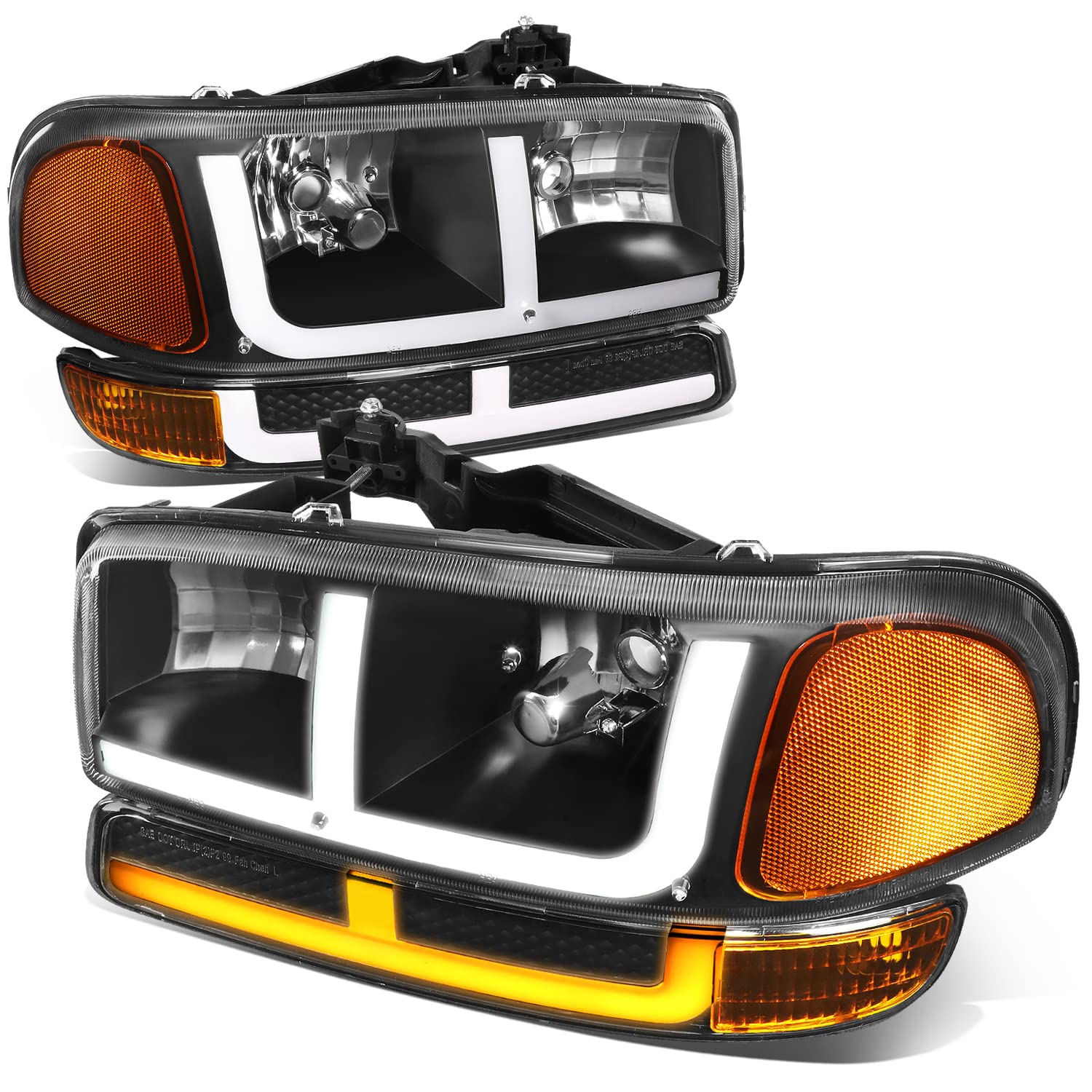 Auto Dynasty 4PCS Switchback LED DRL Headlights and Bumper Lamps ...