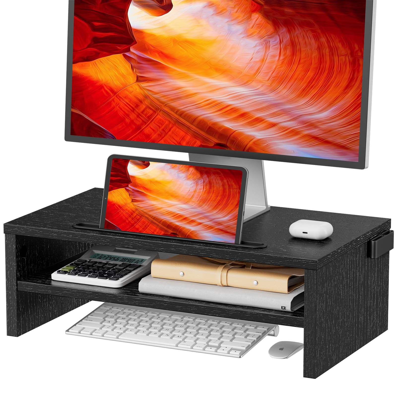 LORYERGO Monitor Stand Riser, 2 Tiers Monitor Stand Riser with ...