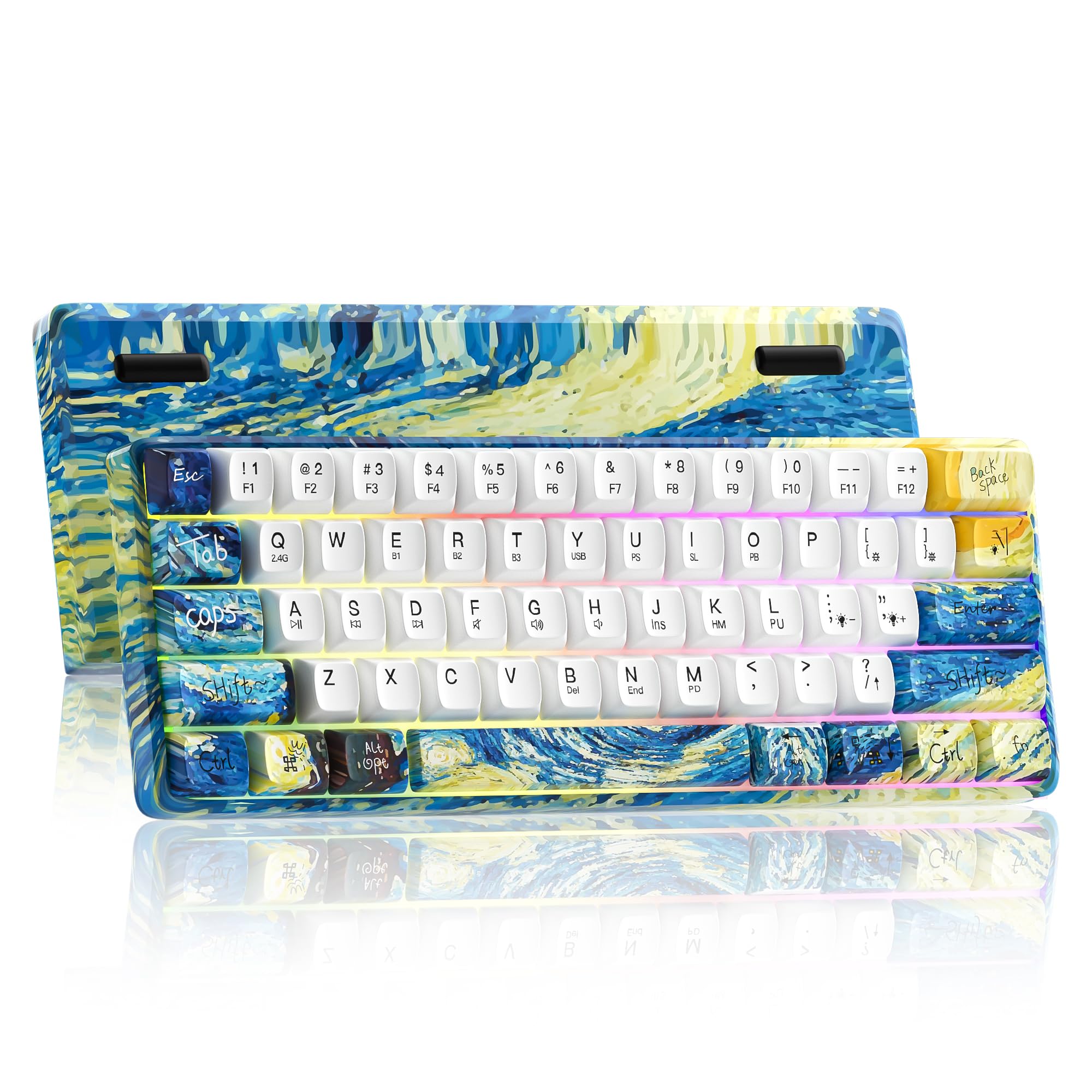 Mua 60% Mechanical Gaming Keyboard, Tri-Mode BT5.0/2.4GHz/USB-C ...