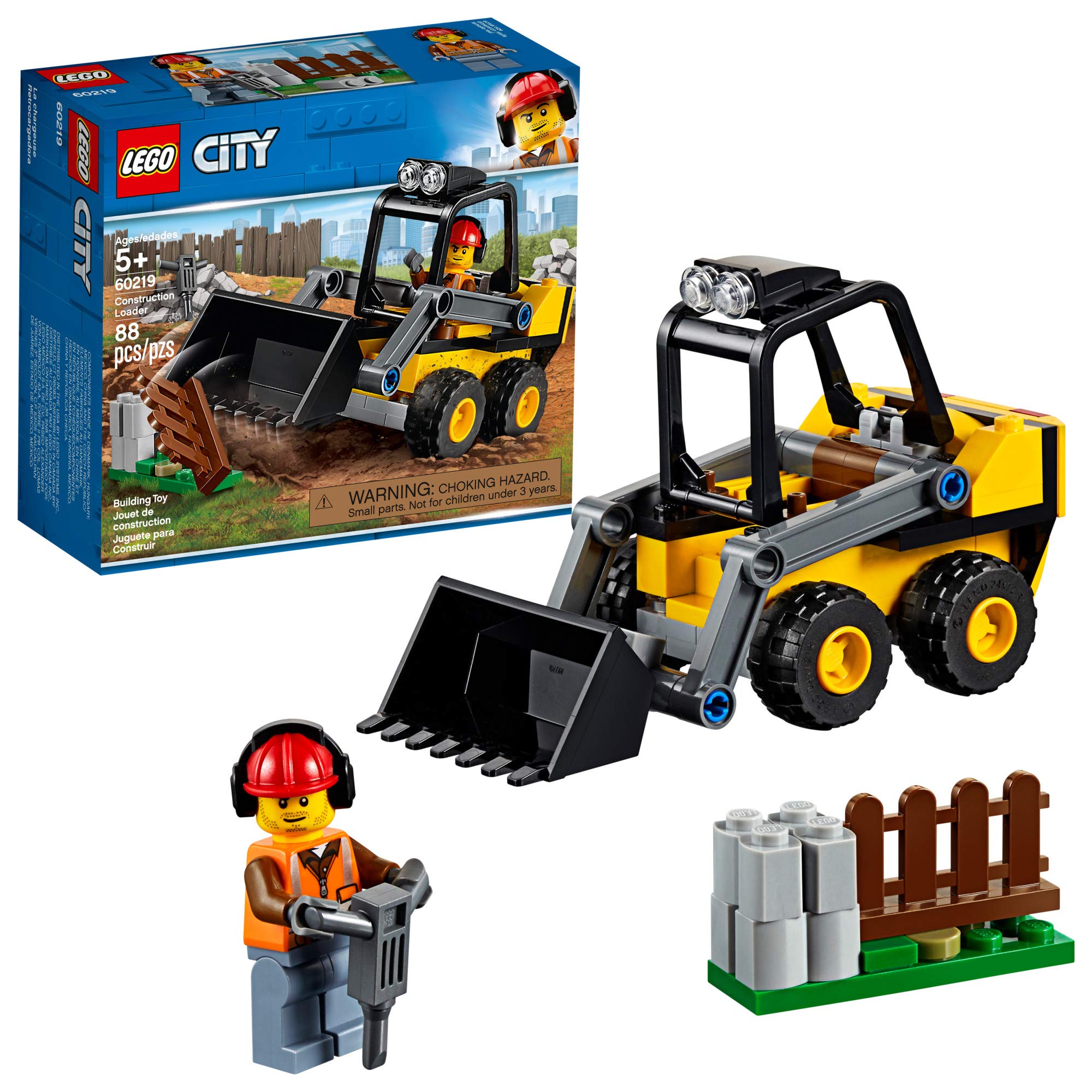 LEGO City Great Vehicles Construction Loader 60219 Building Kit (88 ...