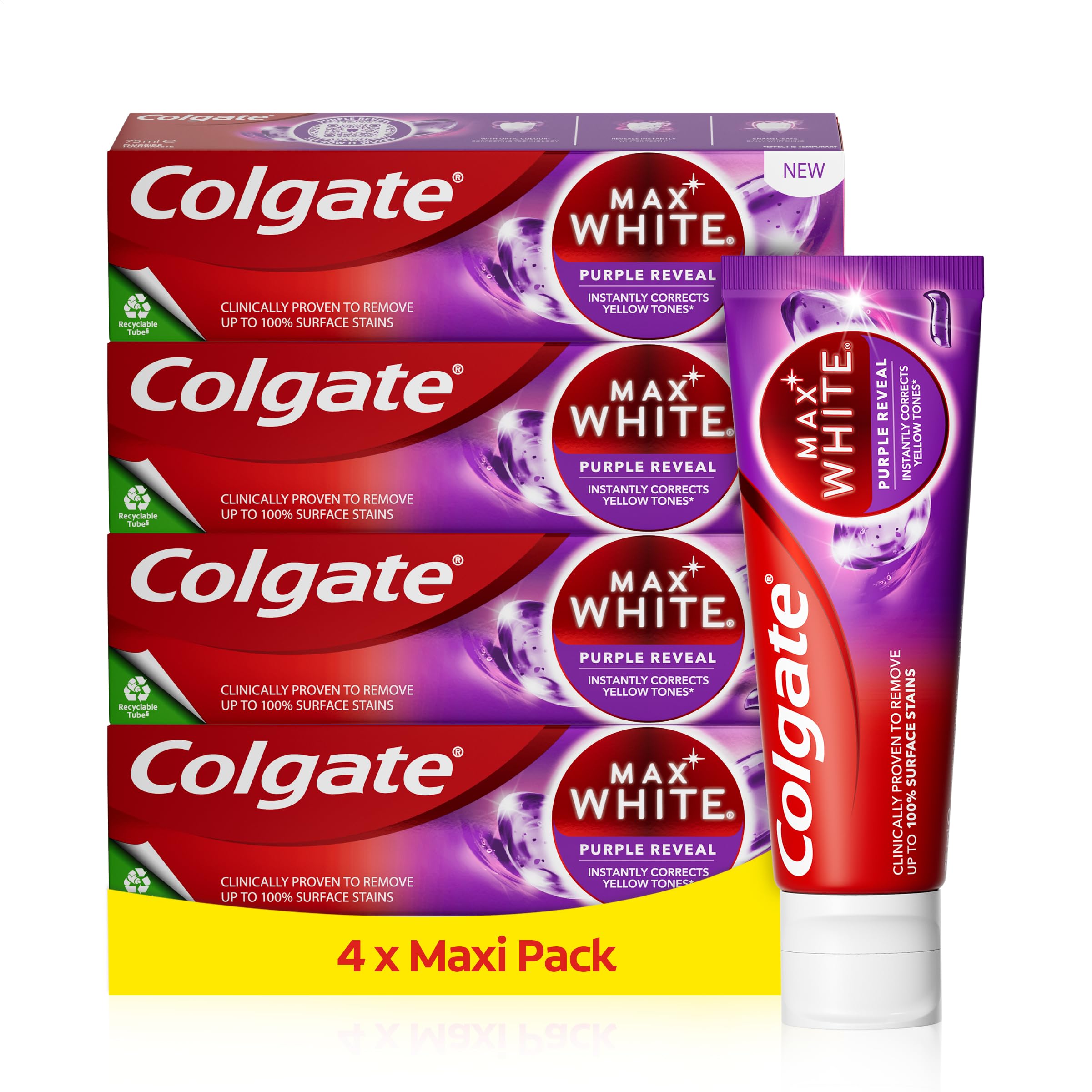 Mua Colgate Max White Purple Reveal Toothpaste 4 x 75 ml for Whiter ...