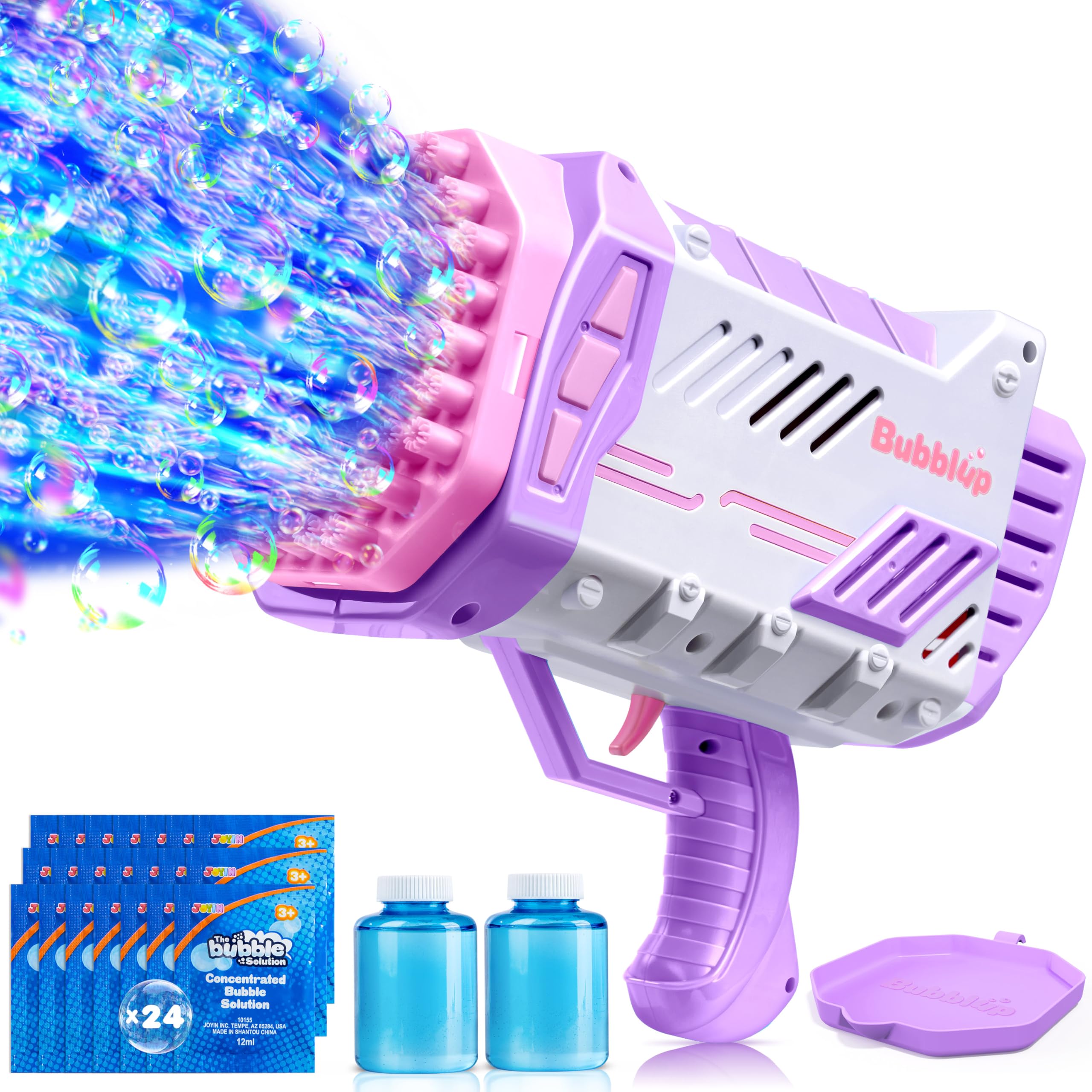Sloosh Bubble Machine Gun W/Solution for Kids Ages 4-8, Light-Up ...